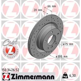 Zimmermann Bremsscheibe SPORT COAT Z 150.3426.52 hinten rechts links Gelocht 300mm f&uuml;r BMW (BRILLIANCE) 34216855007 34216764651