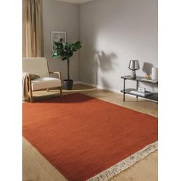 benuta Pop Wollteppich Liv Orange 60x100 cm - Naturfaserteppich aus Wolle