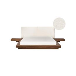 Beliani Doppelbett ZEN in Braun/Wei&szlig; - (W) 308 x (H) 86 x (L) 229 cm | Gr.: onesize
