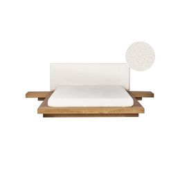 Beliani Doppelbett ZEN in Braun/Wei&szlig; - (W) 308 x (H) 86 x (L) 229 cm | Gr.: onesize