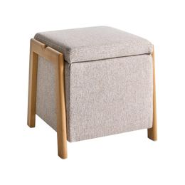 Beliani Pouf EDLAND in Braun - (W) 45 x (H) 44 x (L) 43 cm | Gr.: onesize