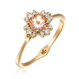 Haze & Glory Ring - Ring Diamant Morganit Verlobungsring 375 Gelbgold - Gr. 56 MM - in Gold - f&uuml;r Damen