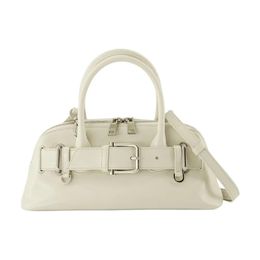Osoi Hobo Bags - Zip Brocle Mini Shoulder Bag - Leather - Cream - Gr. unisize - in Grau - f&uuml;r Damen