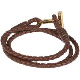 Tom Ford Armb&auml;nder - T Wrap Woven Bracelet Brown - Gr. M - in Braun - f&uuml;r Damen