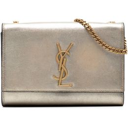 SAINT LAURENT Hobo Bags - Small Metallic Calfskin Monogram Kate Crossbody - Gr. unisize - in Gold - f&uuml;r Damen