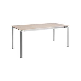 Beliani Esszimmertisch FELETTO in Beige/Wei&szlig; - (W) 90 x (H) 76 x (L) 180 cm | Gr.: onesize