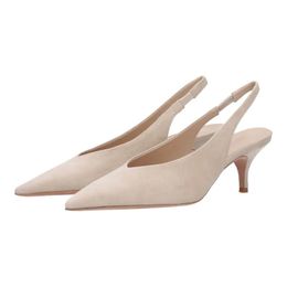 Thea Mika Hohe Schuhe - Slingpumps - Gr. 39 (EU) - in Creme - f&uuml;r Damen