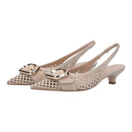 Thea Mika Hohe Schuhe - Slingpumps - Gr. 37 (EU) - in Creme - f&uuml;r Damen