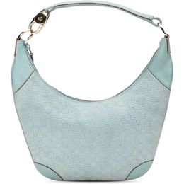 Gucci Hobo Bags - G Square Suede Hobo - Gr. unisize - in Blau - f&uuml;r Damen