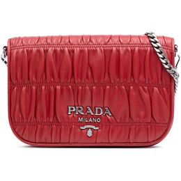 Prada Hobo Bags - Nappa Gaufre Chain Flap Bag - Gr. unisize - in Rot - f&uuml;r Damen
