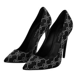 Philipp Plein Hohe Schuhe - Pumps Monogram Mit Schmucksteinen - Gr. 40 (EU) - in Schwarz - f&uuml;r Damen