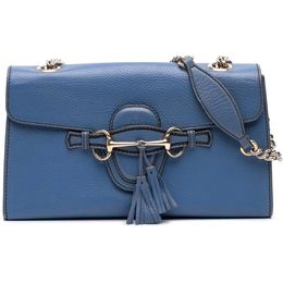 Gucci Hobo Bags - Medium Leather Emily Shoulder Bag - Gr. unisize - in Blau - f&uuml;r Damen