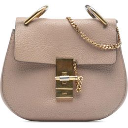 Chlo&eacute; Chlo&eacute; Hobo Bags - Mini Grained Lambskin Drew Crossbody - Gr. unisize - in Braun - f&uuml;r Damen
