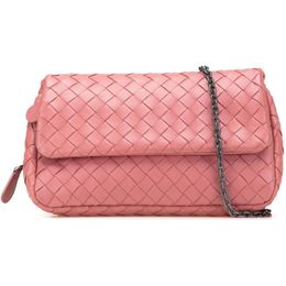 Bottega Veneta Hobo Bags - Mini Nappa Intrecciato Expandable Chain Crossbody - Gr. unisize - in Gold - f&uuml;r Damen