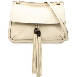 Gucci Hobo Bags - Medium Leather Bamboo Daily Crossbody - Gr. unisize - in Wei&szlig; - f&uuml;r Damen
