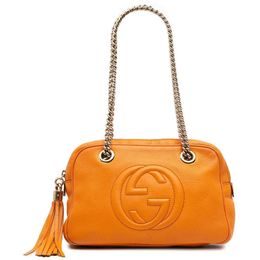 Gucci Hobo Bags - Leather Soho Chain Zip Shoulder Bag - Gr. unisize - in Orange - f&uuml;r Damen