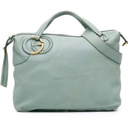 Gucci Hobo Bags - Leather Twill Satchel - Gr. unisize - in Blau - f&uuml;r Damen