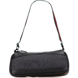 Gucci Hobo Bags - Denim Web Shoulder Bag - Gr. unisize - in Schwarz - f&uuml;r Damen