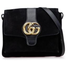 Gucci Hobo Bags - Medium Suede Arli Crossbody - Gr. unisize - in Schwarz - f&uuml;r Damen