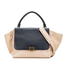 C&eacute;line Celine Hobo Bags - Medium Bicolor Calfskin and Suede Trapeze Satchel - Gr. unisize - in Braun - f&uuml;r Damen