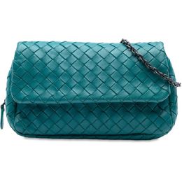 Bottega Veneta Hobo Bags - Mini Nappa Intrecciato Expandable Chain Crossbody - Gr. unisize - in Blau - f&uuml;r Damen