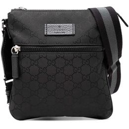 Gucci Hobo Bags - GG Nylon Web Crossbody - Gr. unisize - in Schwarz - f&uuml;r Damen