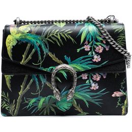 Gucci Hobo Bags - Medium Leather Tropical Print Dionysus Shoulder Ba - Gr. unisize - in Schwarz - f&uuml;r Damen