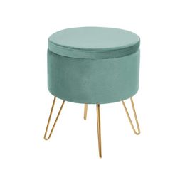 Beliani Pouf SILAS in Gr&uuml;n - (W) 42 x (H) 44 x (L) 42 cm | Gr.: onesize