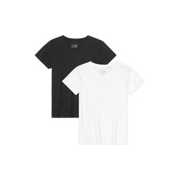 DANISH ENDURANCE T-Shirt V in White/Black | Gr.: S