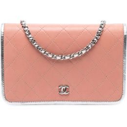 Chanel Hobo Bags - CC Quilted Bicolor Lambskin Wallet On Chain - Gr. unisize - in Gold - f&uuml;r Damen