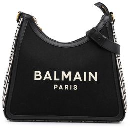 Balmain Hobo Bags - Canvas B-Army 26 Shoulder Bag - Gr. unisize - in Schwarz - f&uuml;r Damen