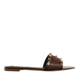 Valentino Garavani Slipper & Pantoletten - Slide Rockstud - Gr. 36 (EU) - in Braun - f&uuml;r Damen