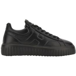 Hogan Low-Top Sneaker - Monochromatic Low-Top Sneakers With Ridged Rubber - Gr. US_10 - in Schwarz - f&uuml;r Damen