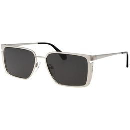 Off-White Sonnenbrillen - Yoder Logo Sunglasses - Gr. unisize - in Silber - f&uuml;r Damen