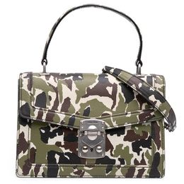 Miu Miu Hobo Bags - Leather Camouflage Satchel - Gr. unisize - in Gr&uuml;n - f&uuml;r Damen