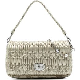 Miu Miu Hobo Bags - Matelasse Nappa Crystal Chain Satchel - Gr. unisize - in Gold - f&uuml;r Damen