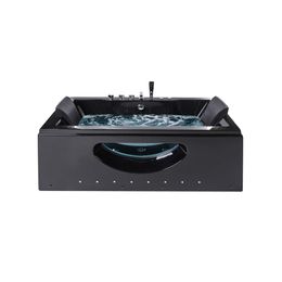 Beliani Whirlpool Badewannen HAWES in Schwarz - (W) 90 x (H) 67 x (L) 180 cm | Gr.: onesize
