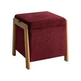 Beliani Pouf EDLAND in Rot/Braun - (W) 45 x (H) 44 x (L) 43 cm | Gr.: onesize