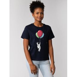 wat? Apparel T-Shirt Little Balloon Astronaut in Dunkelblau | Gr.: 36
