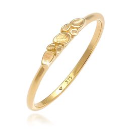 Elli Ringe - Ring Organic Natural Struktur 375 Gelbgold - Gr. 56 MM - in Gold - f&uuml;r Damen