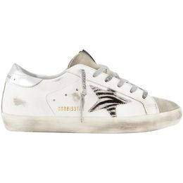 Golden Goose Deluxe Brand Golden Goose Low-Top Sneaker - Dames Super-Star Sneaker Wit/Zebra - Gr. 36 (EU) - in Wei&szlig; - f&uuml;r Damen