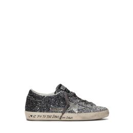 Golden Goose Deluxe Brand Golden Goose Low-Top Sneaker - Super-Star Classic With List Glitter - Gr. 36 (EU) - in Grau - f&uuml;r Damen