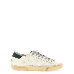 Golden Goose Deluxe Brand Golden Goose Low-Top Sneaker - Heren Super-Star Sneaker Wit/Groen - Gr. 41 (EU) - in Wei&szlig; - f&uuml;r Damen