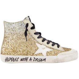 Golden Goose Deluxe Brand Golden Goose Low-Top Sneaker - Dames Slide Wave Sneaker Metallic - Gr. 37 (EU) - in Gunmetal - f&uuml;r Damen