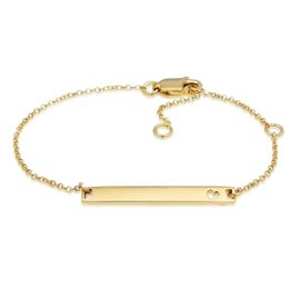 Elli Armb&auml;nder - Armband Kinder Herz Geburt Taufe Namensband 375 Ge - Gr. 14 CM - in Gold - f&uuml;r Damen