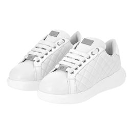 Philipp Plein Low-Top Sneaker - Lo-Top Turnschuhe Matelasse - Gr. 39 (EU) - in Wei&szlig; - f&uuml;r Damen