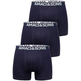 Amaci&Sons Amaci&Sons 3er Pack Boxershorts DUSTIN in Navyblau/Navyblau | Gr.: M