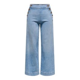 Only Jeans ONLMADISON HW BUTTON WIDE comfort/relaxed in Blau | Gr.: W26/L30