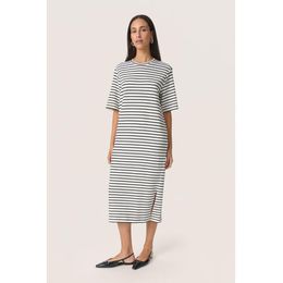 Soaked in Luxury Jerseykleid SLIngina Straight fit in White and Black Stripe | Gr.: S