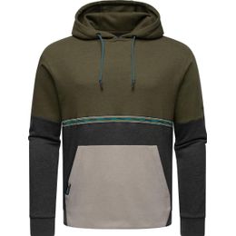 Hoodie Ragwear "Blocky Hoody", Herren, Gr. XXL (56), gr&uuml;n (olivgr&uuml;n), Sweatware, Obermaterial: 70% Baumwolle, 30% Polyester, Basic, l&auml;ssig geschnitten h&uuml;ftbedeckend, hoch geschlossener Ausschnitt, &Auml;rmel ohne &Auml;rmelschlitz B&uuml;ndchen, Sweatshirts Hoodie, Sportlicher Herren Kapuzenpullover mit Blockstreifen